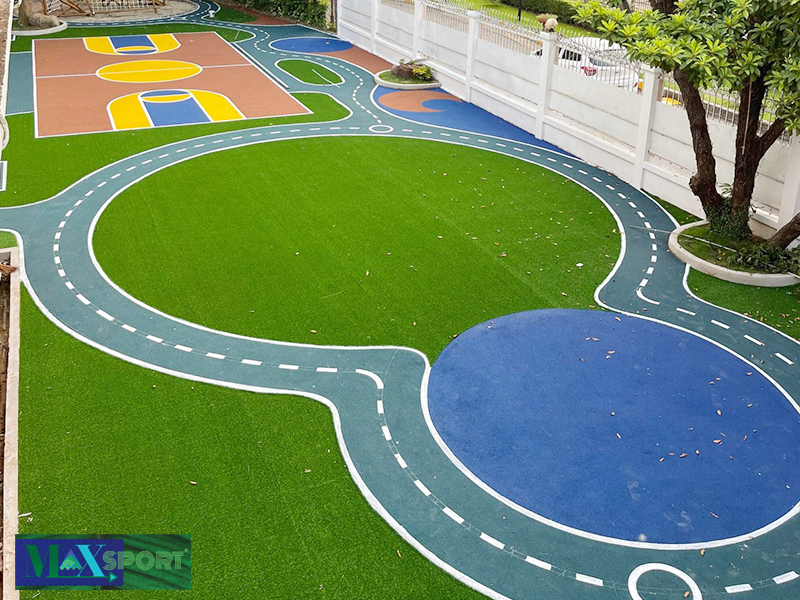 Thi công sân chơi trẻ em EPDM - Trường Mầm non Morning Star Tây Hồ